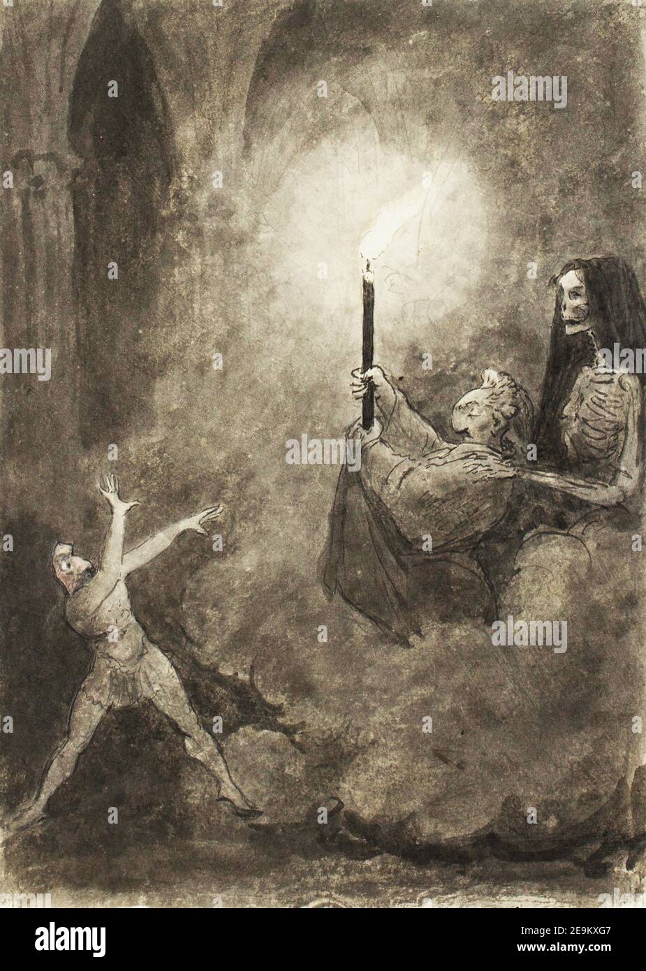 Vintage art depicting Hell, demons, angels etc Stock Photo - Alamy