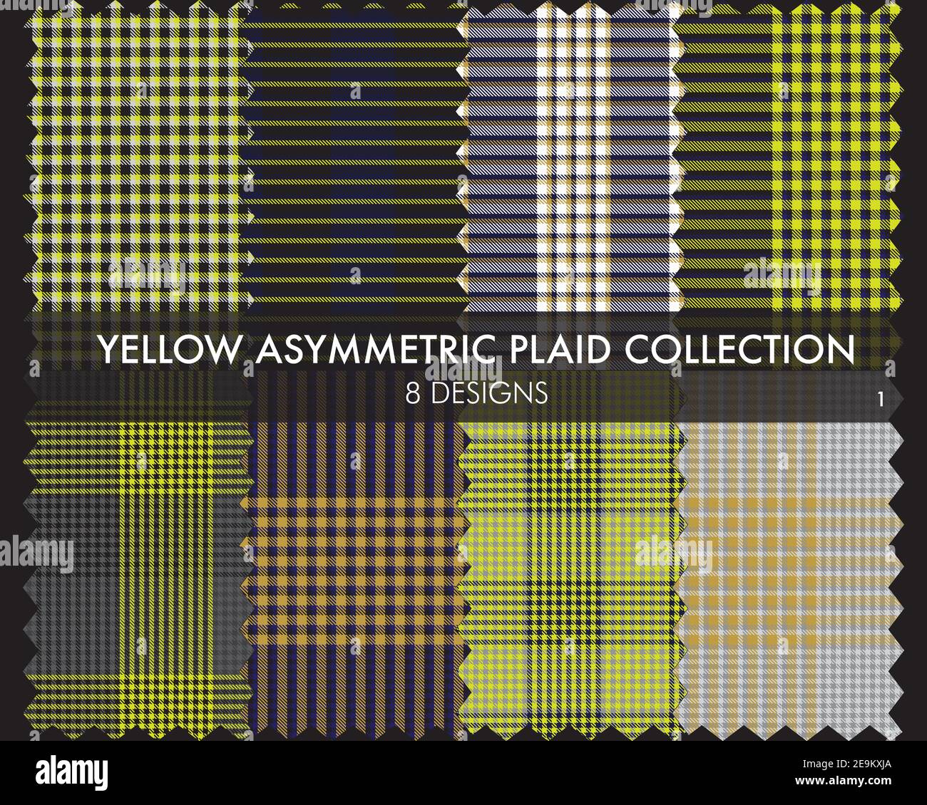 Asymmetric Plaid seamless pattern collection includes 8 designs for ...