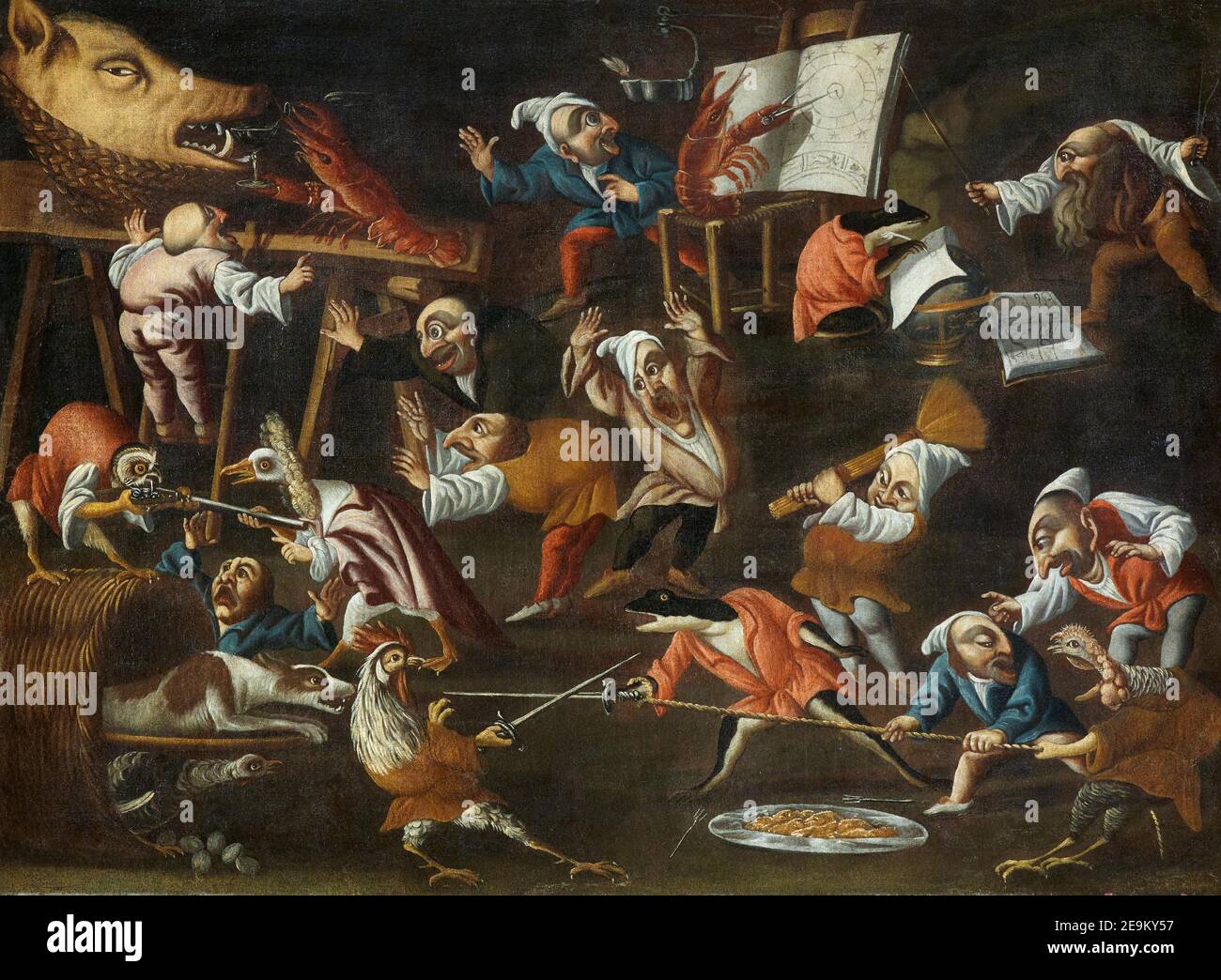 Vintage art depicting Hell, demons, angels etc Stock Photo - Alamy