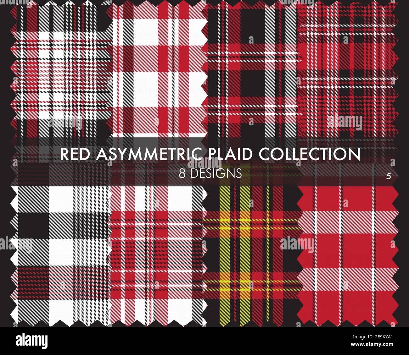 Asymmetric Plaid seamless pattern collection includes 8 designs for ...