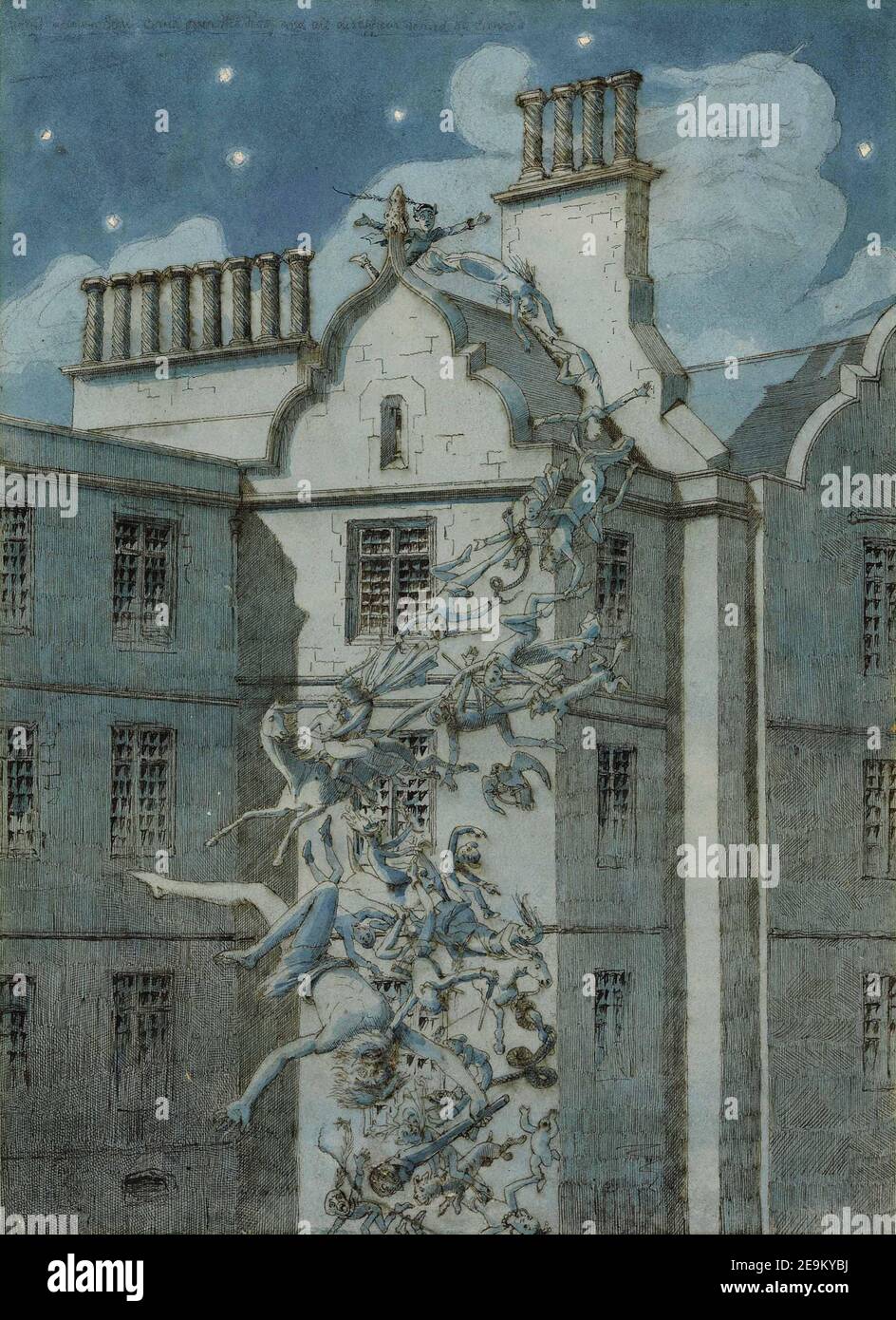 Vintage art depicting Hell, demons, angels etc Stock Photo - Alamy