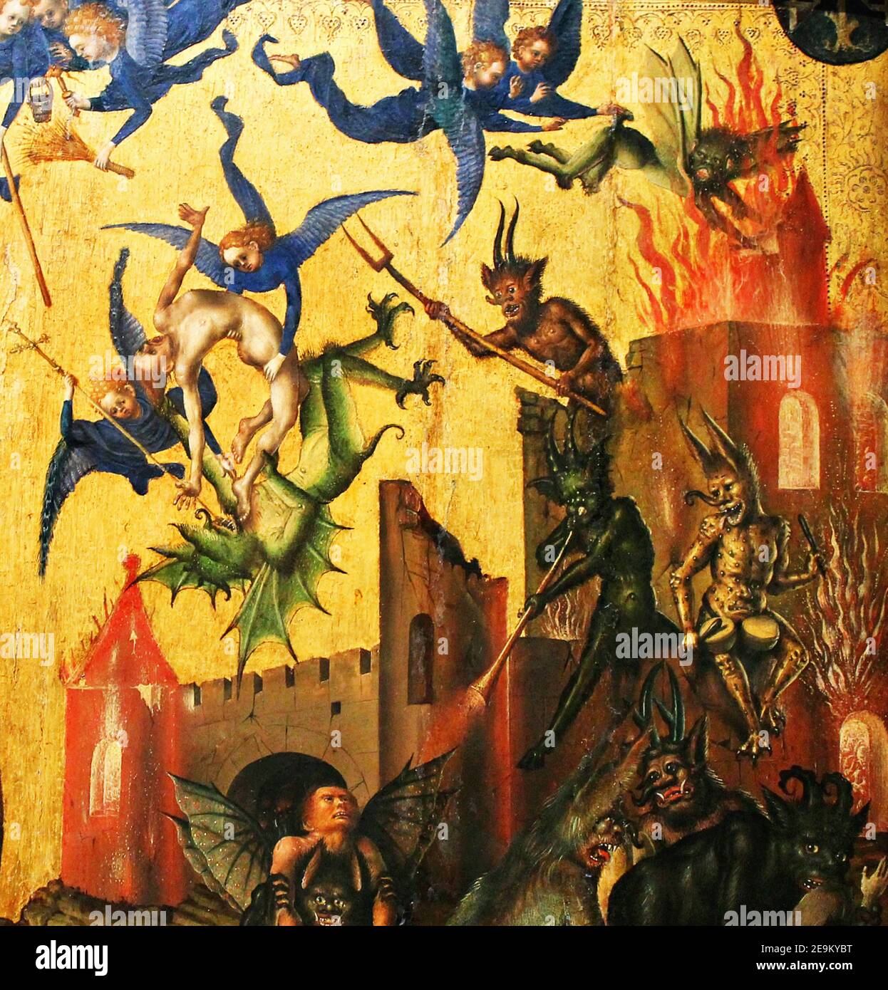 Vintage art depicting Hell, demons, angels etc Stock Photo - Alamy