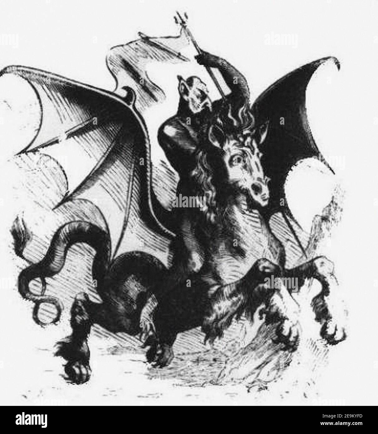 Vintage art depicting Hell, demons, angels etc Stock Photo - Alamy