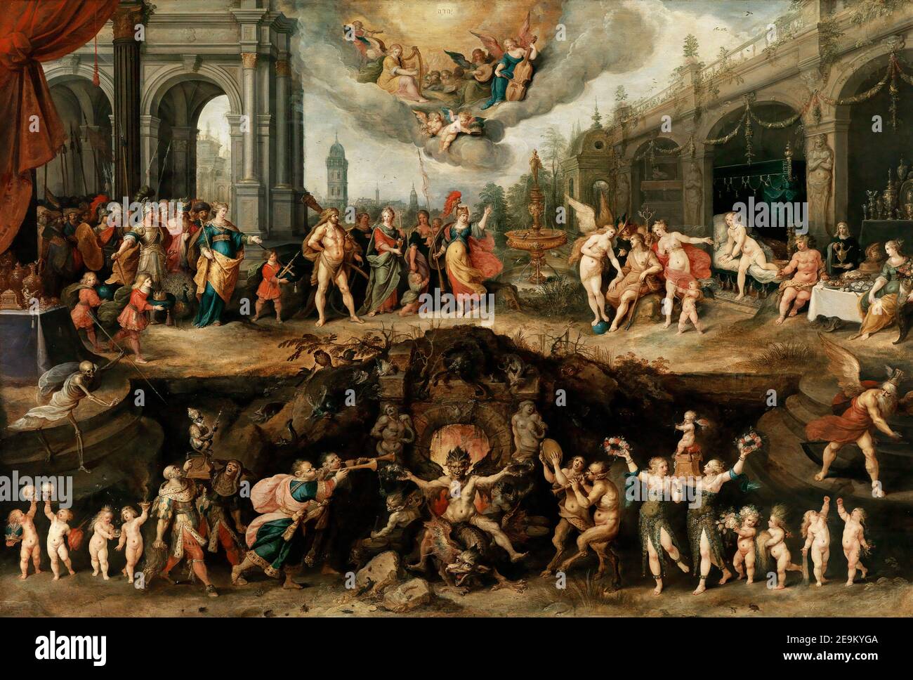 Vintage art depicting Hell, demons, angels etc Stock Photo - Alamy
