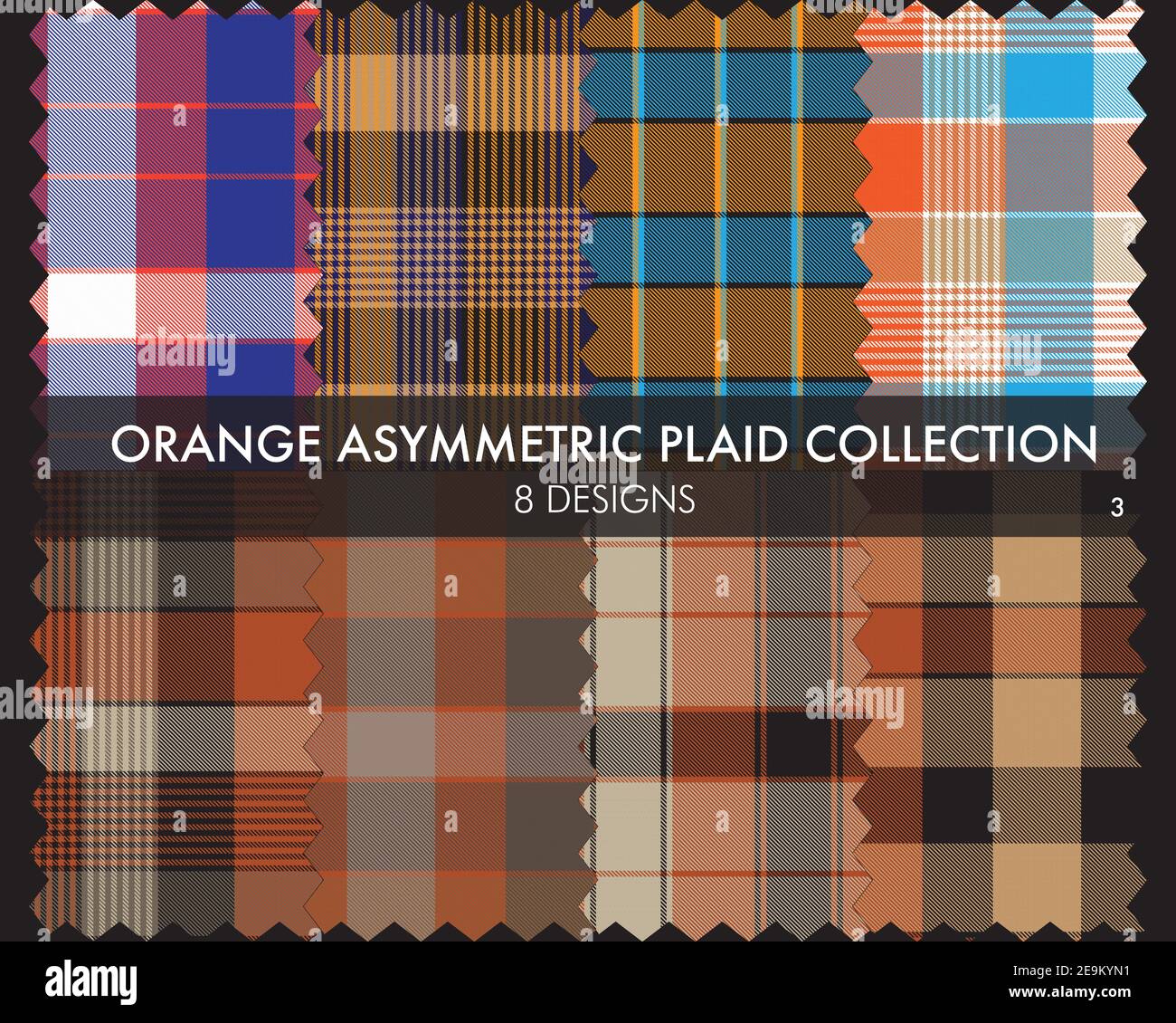 Asymmetric Plaid seamless pattern collection includes 8 designs for ...