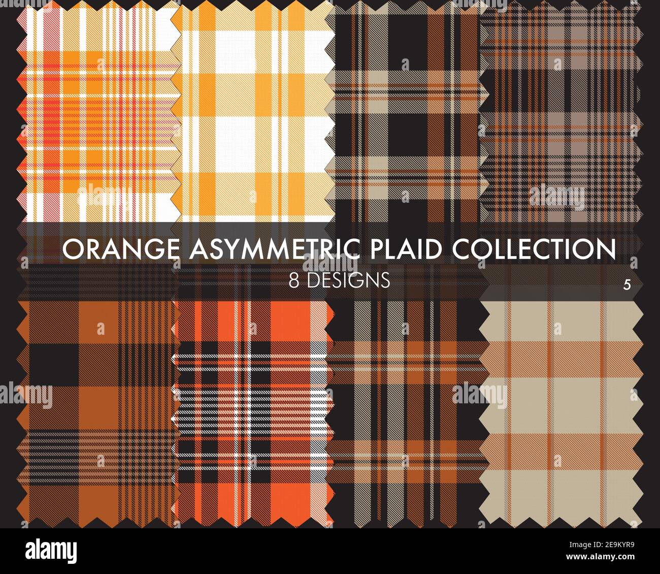 Asymmetric Plaid seamless pattern collection includes 8 designs for ...