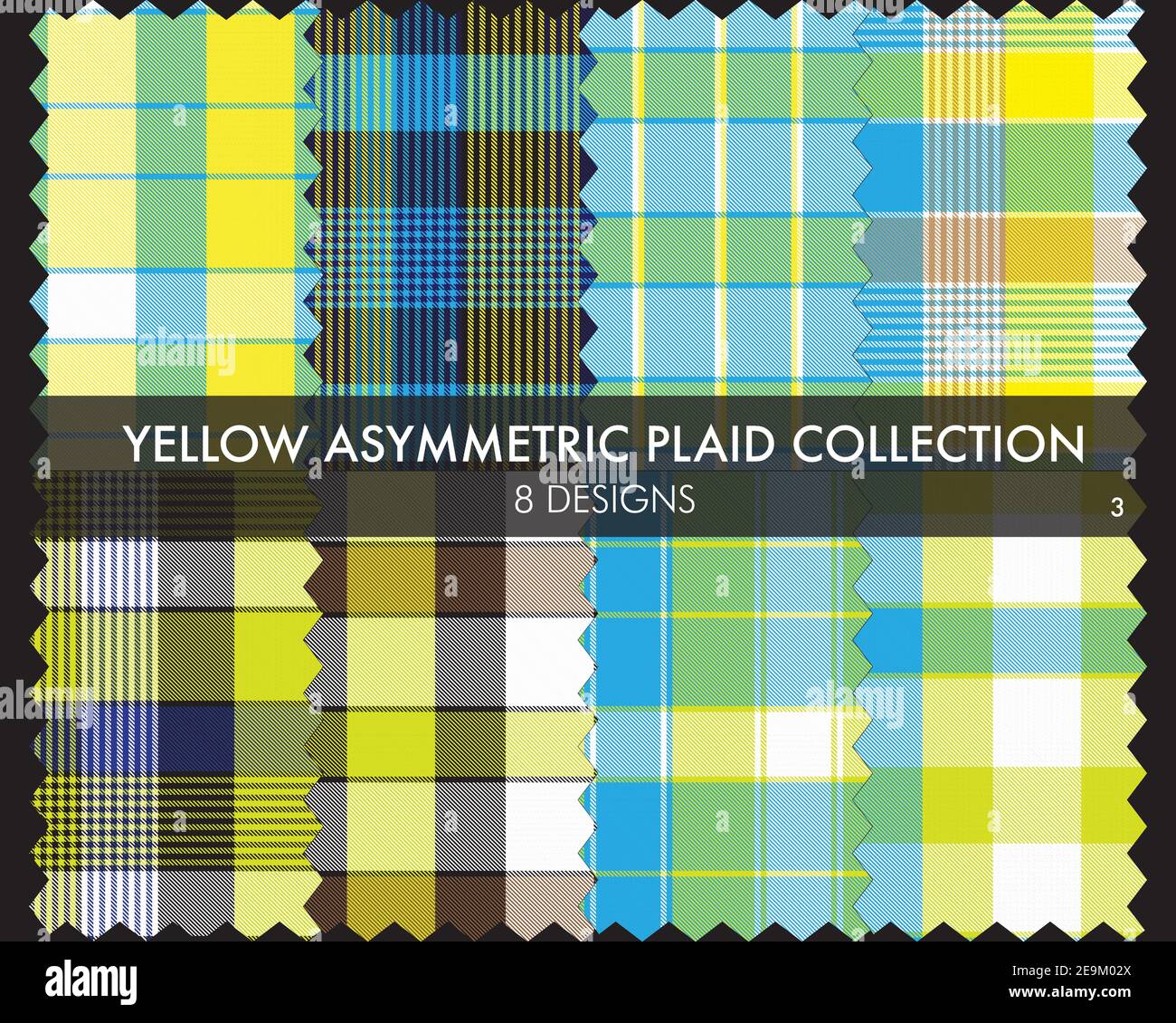 Asymmetric Plaid seamless pattern collection includes 8 designs for ...
