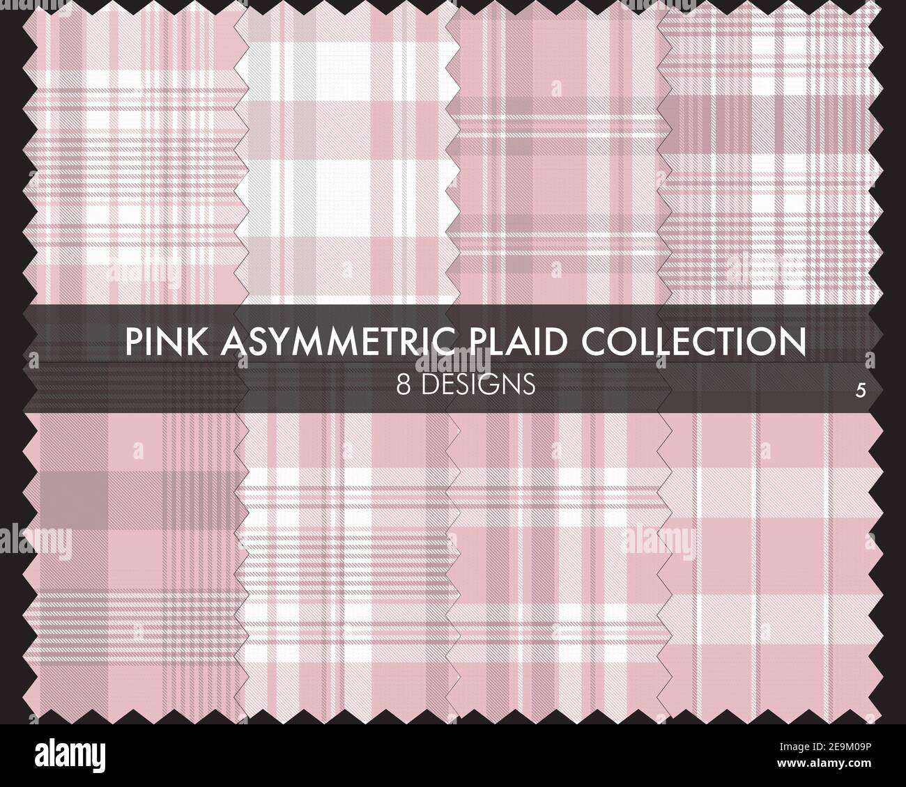 Asymmetric Plaid seamless pattern collection includes 8 designs for ...
