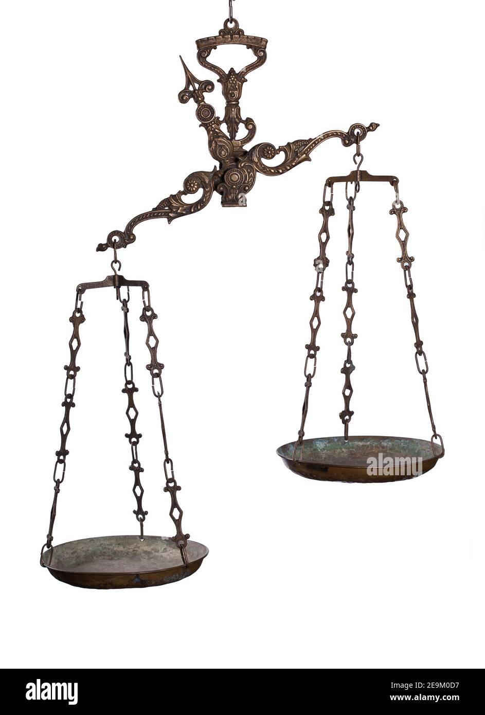 Antique rusty balance scale isolated on white background. Justice and ... Antique rusty balance scale isolated on white background. Justice and ...