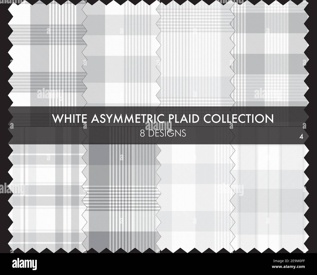Asymmetric Plaid seamless pattern collection includes 8 designs for ...