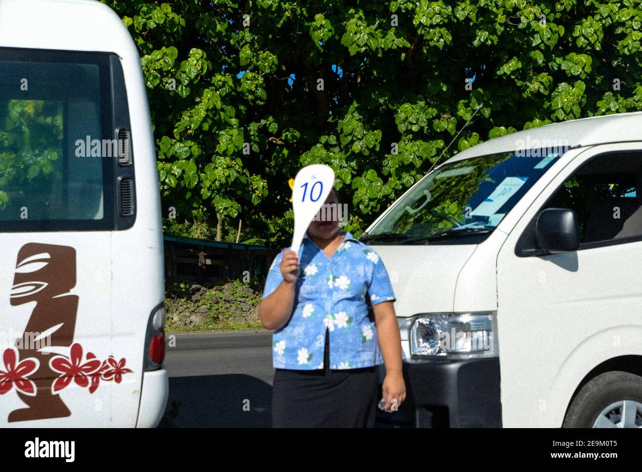 Rarotonga, Cook Island: 09 May 2019: view of People workers in ...