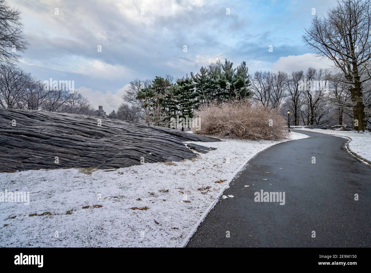 Central Park in winter after snow storm Stock Photo - Alamy