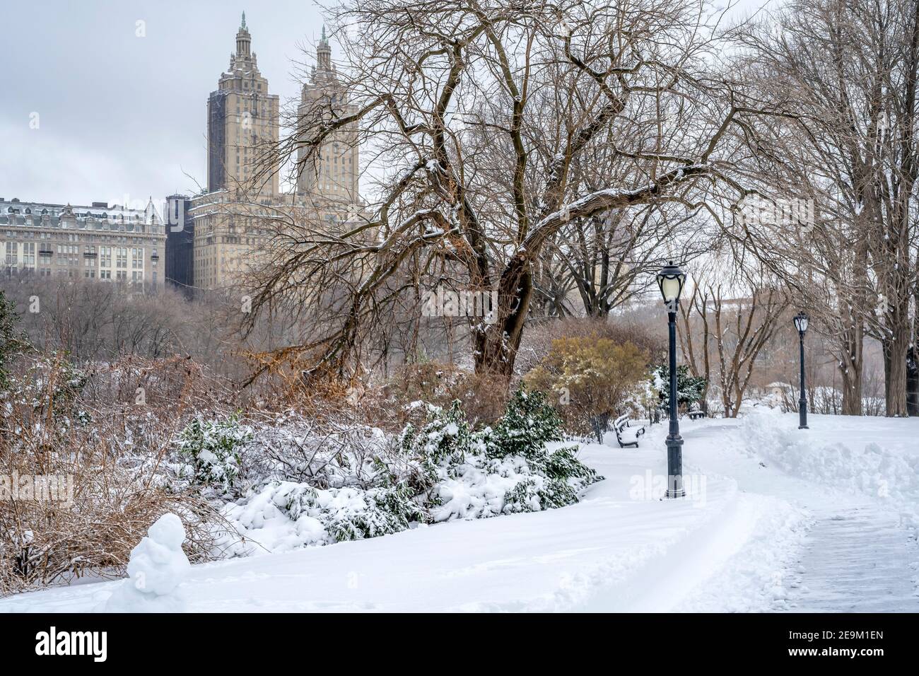 Central Park in winter after snow storm Stock Photo - Alamy
