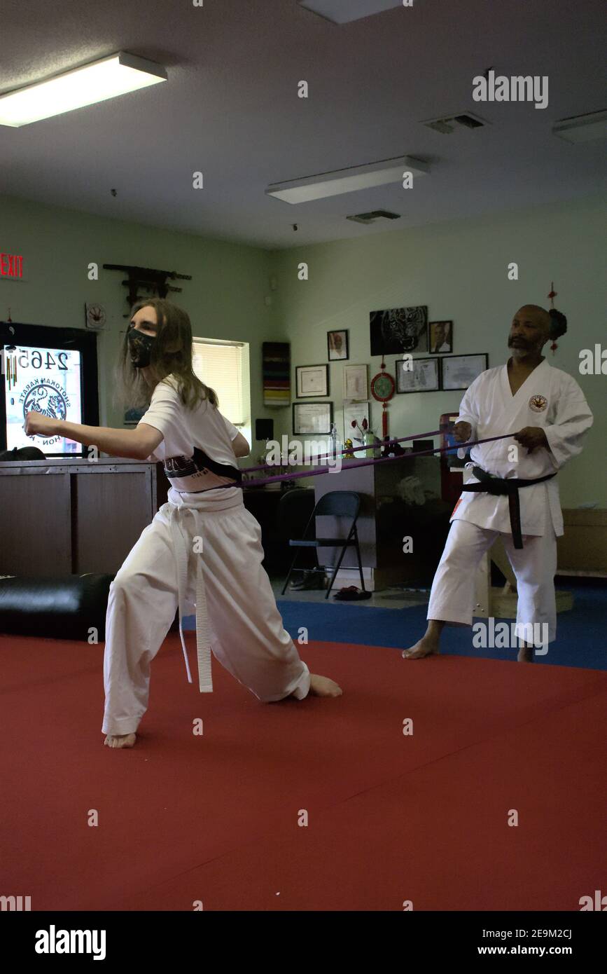 This action photo is of my son and his classmates in a Karate class ...