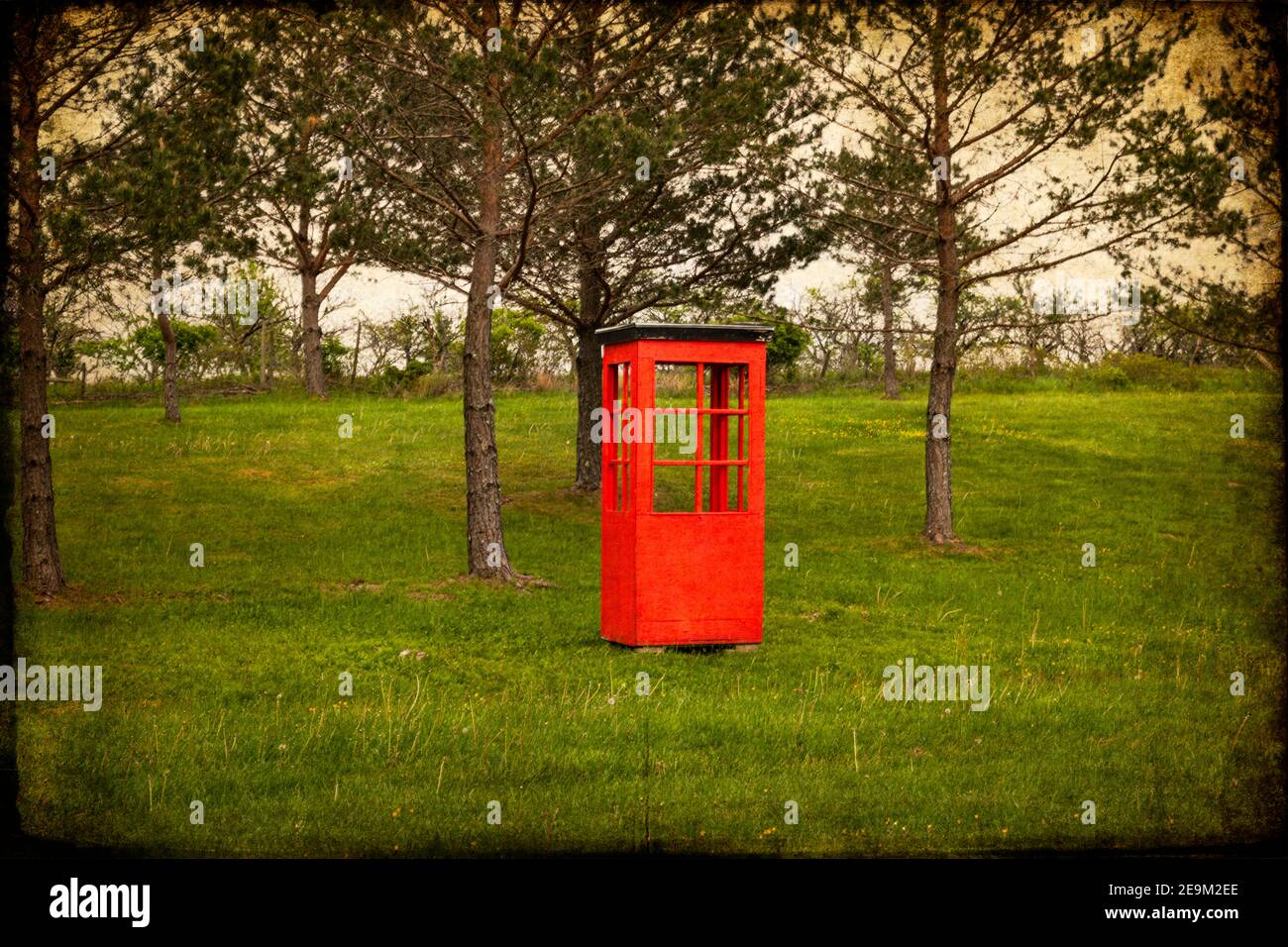 Red booth in backyard Stock Photo - Alamy