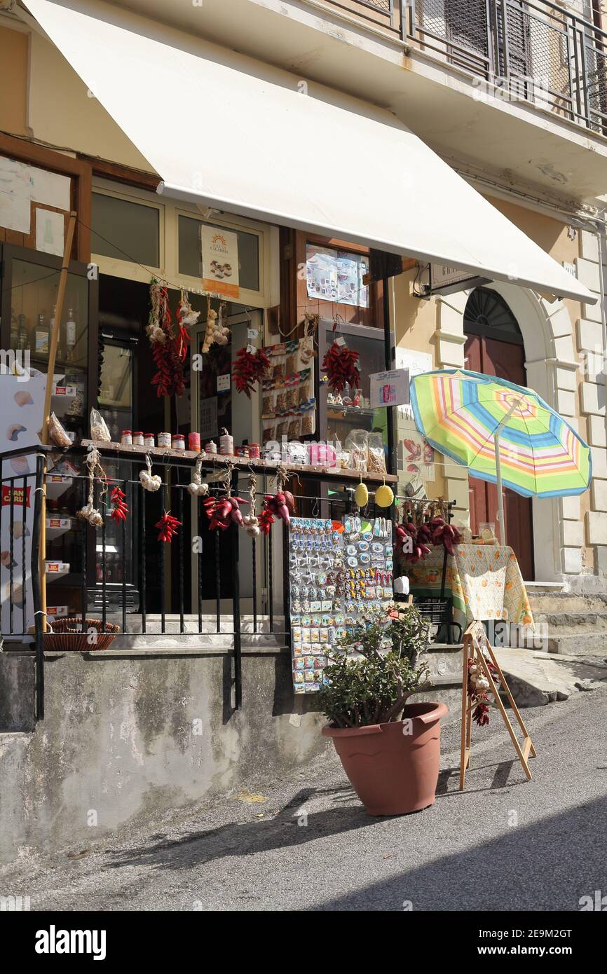 Typical souvenir shop in Pizzo one of Calabria's prettiest town, Pizzo ...