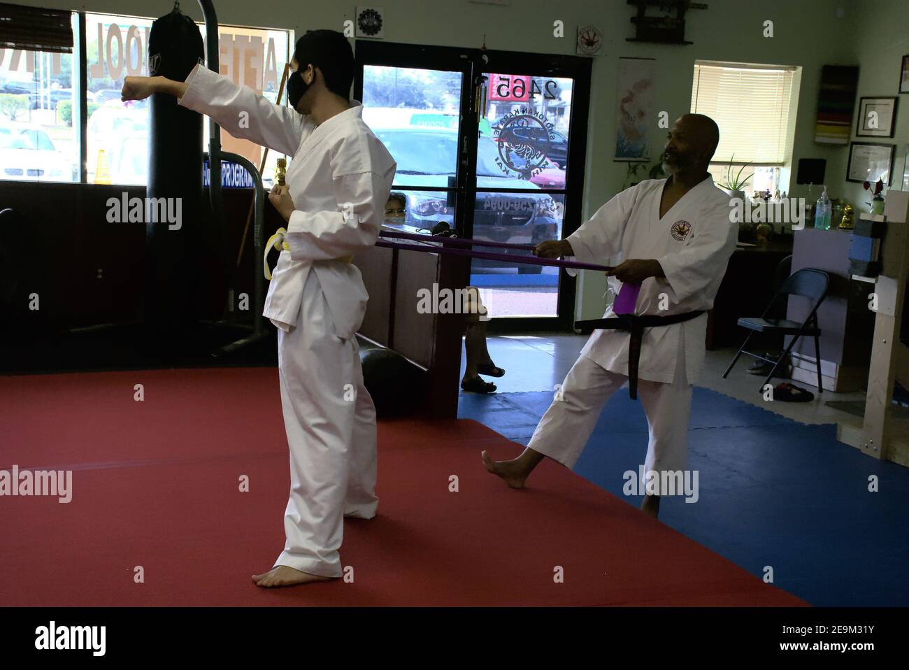 This action photo is of my son and his classmates in a Karate class ...