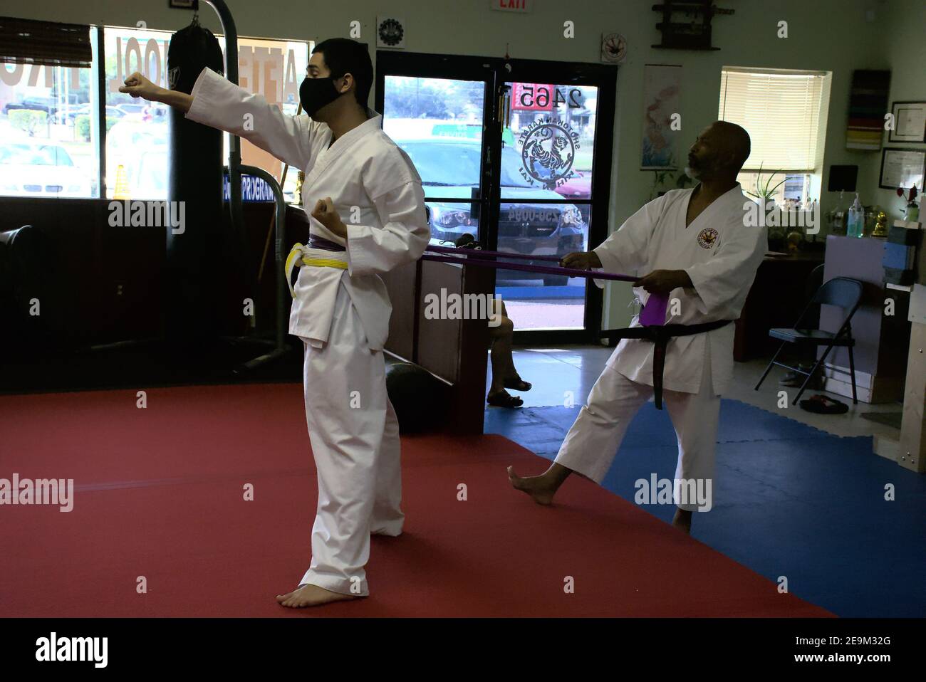 This action photo is of my son and his classmates in a Karate class ...
