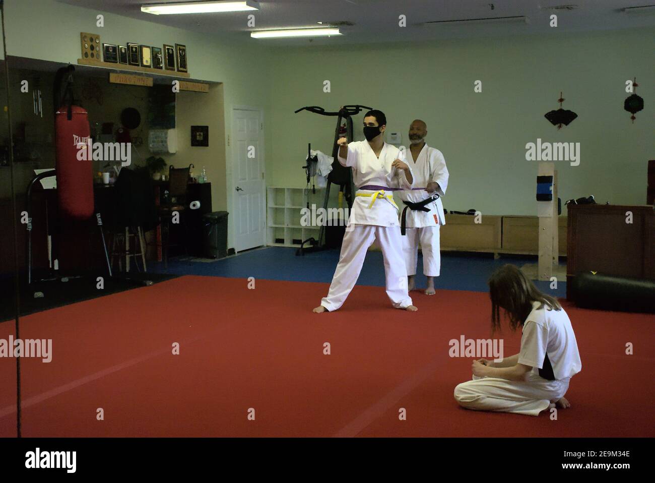 This action photo is of my son and his classmates in a Karate class ...