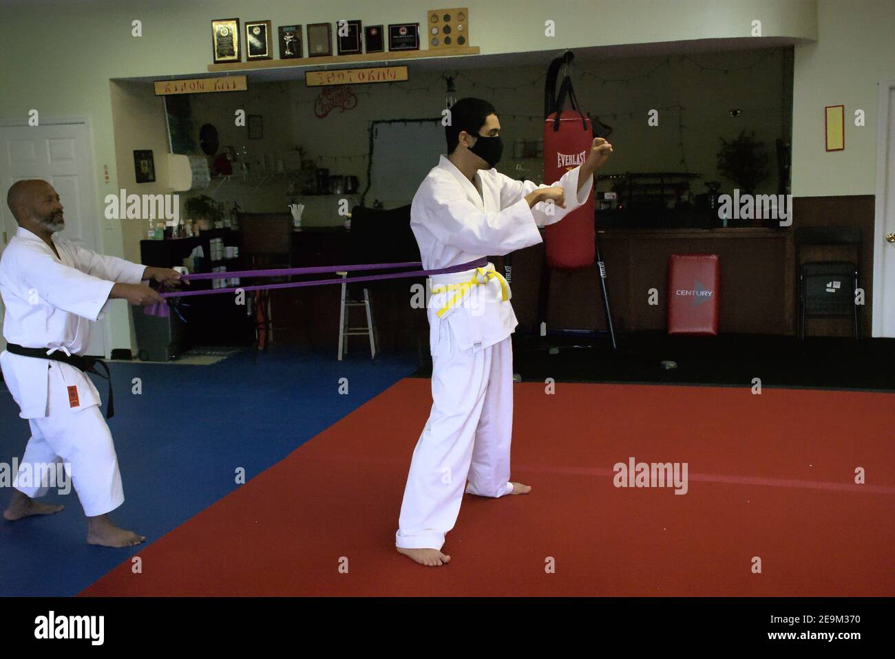 This action photo is of my son and his classmates in a Karate class ...