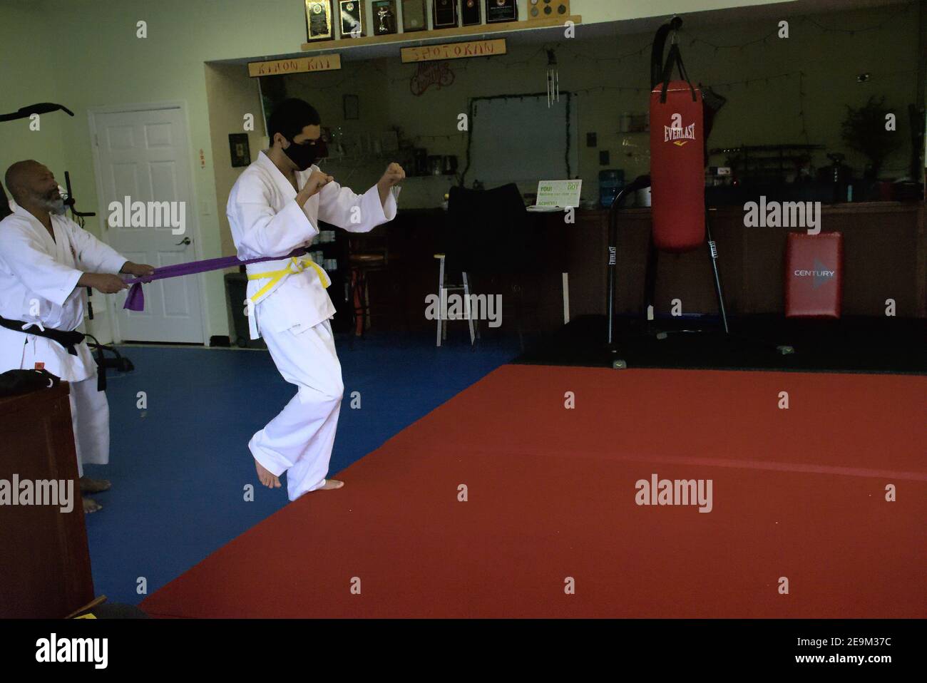 This action photo is of my son and his classmates in a Karate class ...