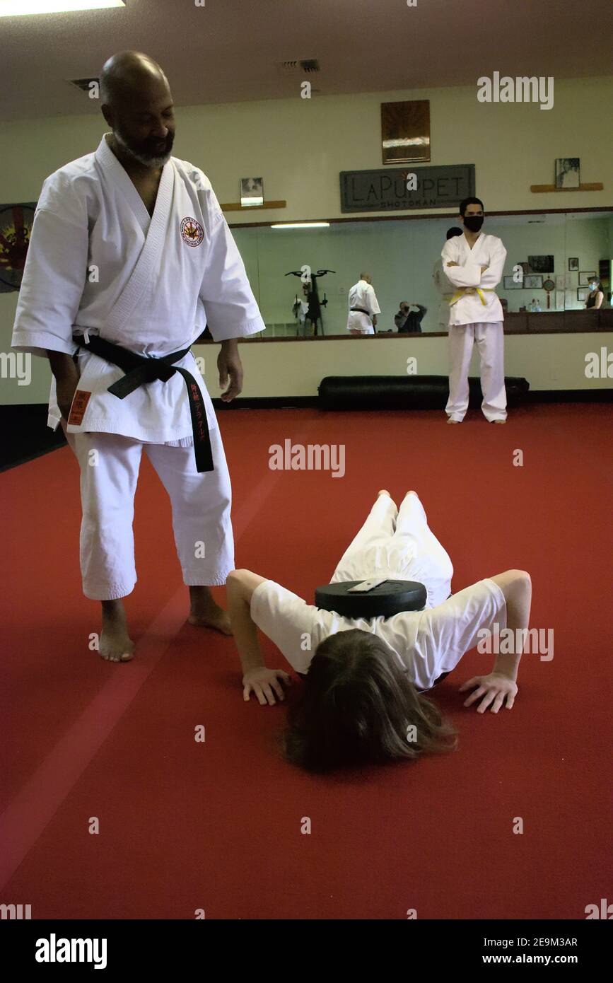 This action photo is of my son and his classmates in a Karate class ...