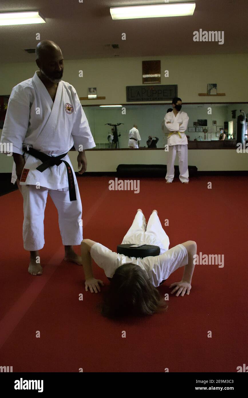This action photo is of my son and his classmates in a Karate class ...