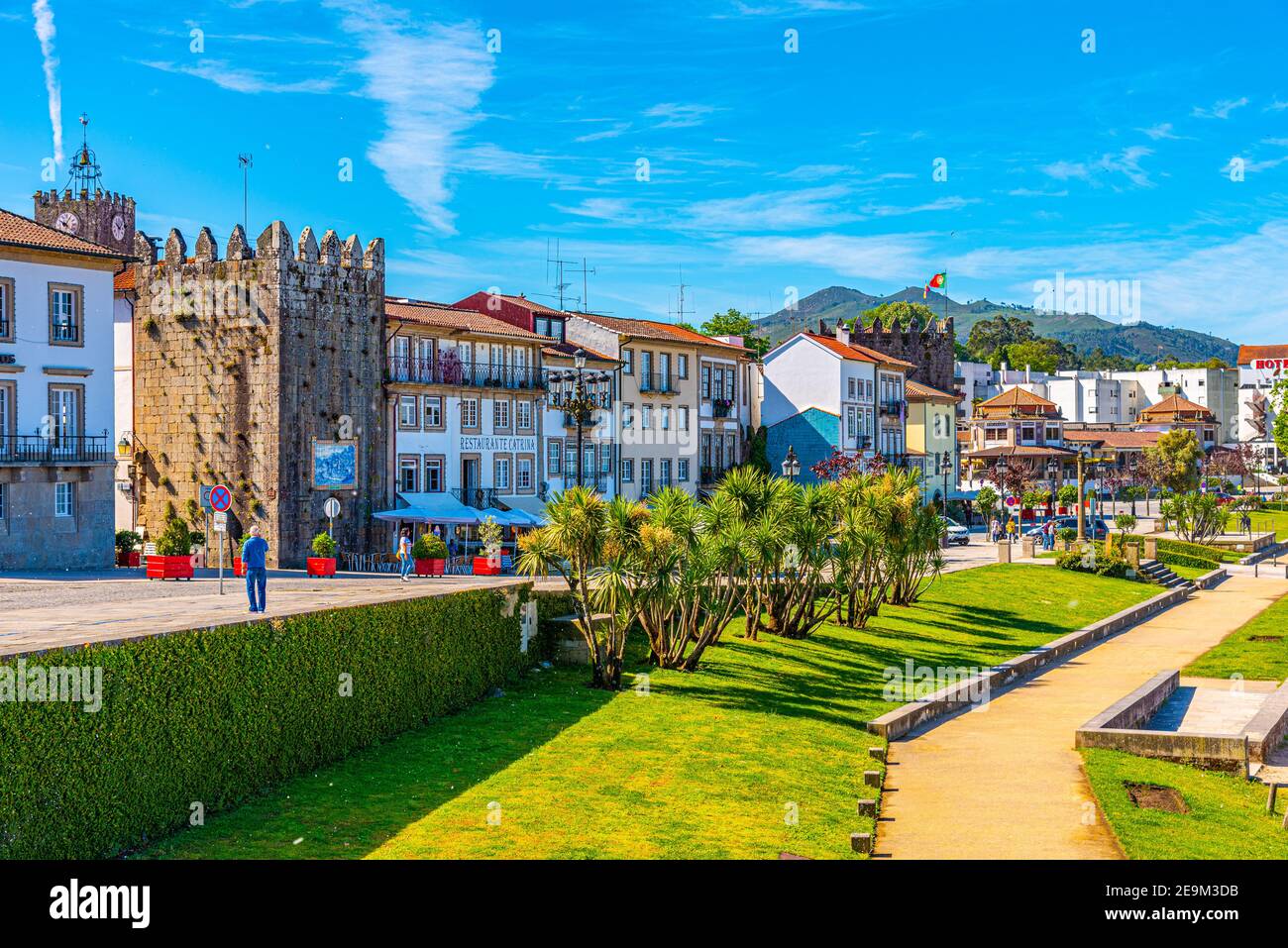 PONTE DE LIMA, PORTUGAL, MAY 24, 2019: Riverside of Ponte de Lima ...
