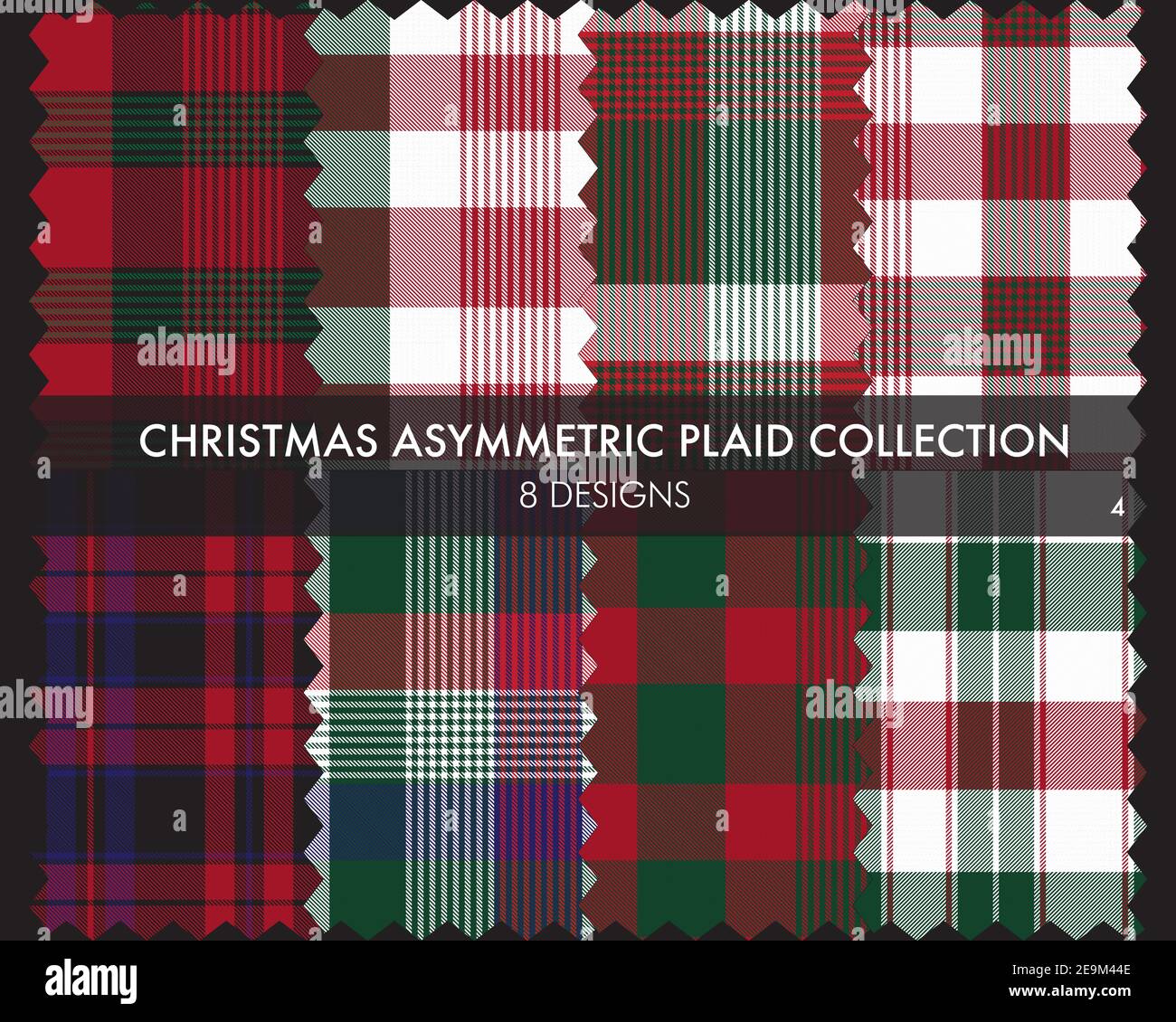 Asymmetric Plaid seamless pattern collection includes 8 designs for ...