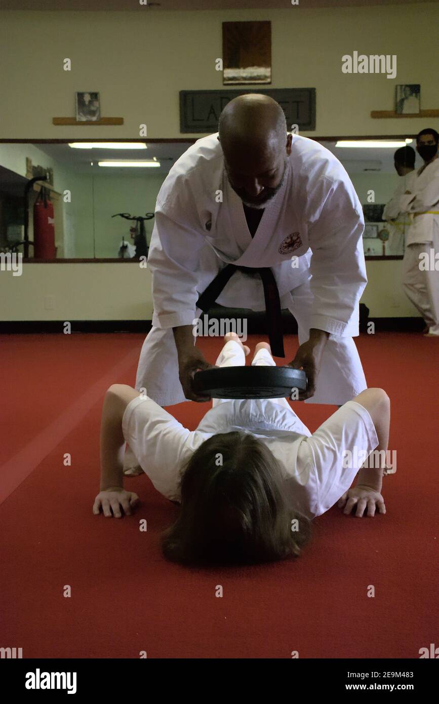 This action photo is of my son and his classmates in a Karate class ...
