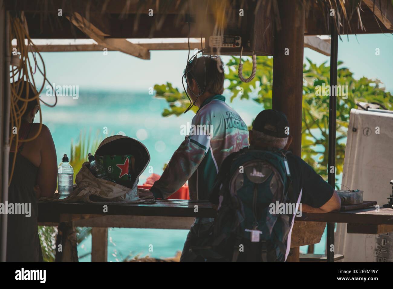 Rarotonga, Cook Island, 09 May 2019 : People enjoy their life vacation ...