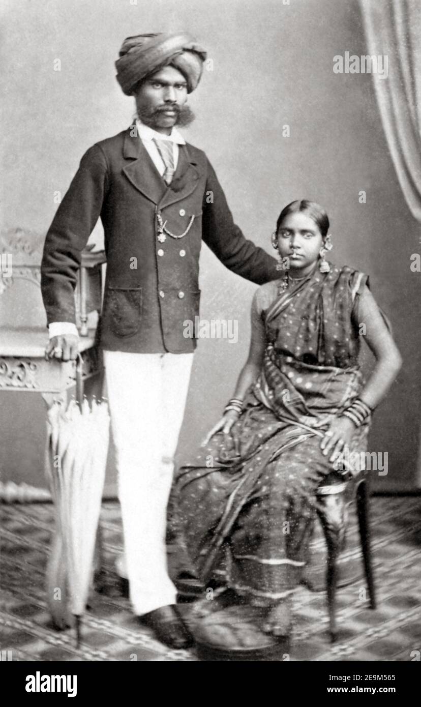Late 19th century photograph - Malay couple, c.1880's Stock Photo - Alamy
