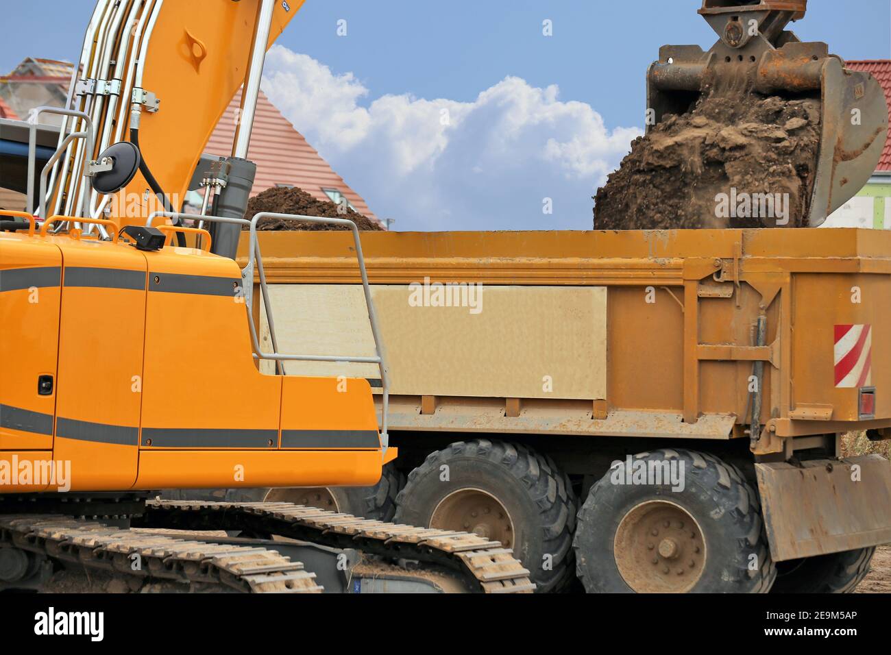 Earthwork with excavator Stock Photo - Alamy