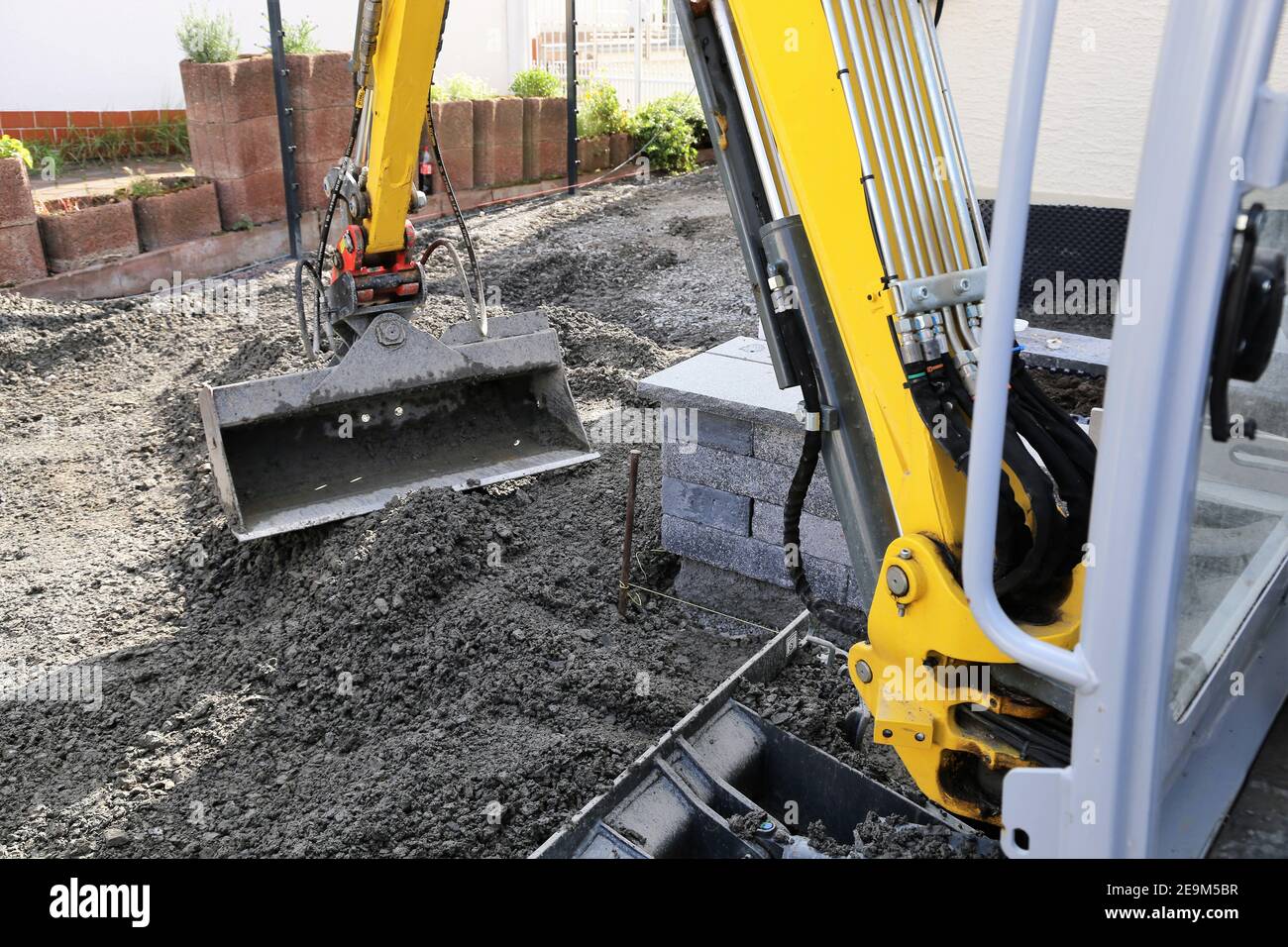 Earthwork with excavator Stock Photo - Alamy