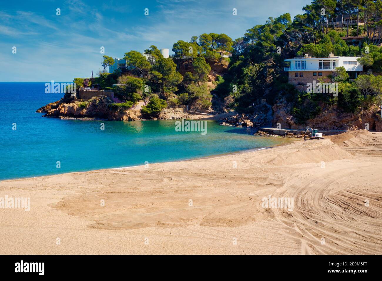 View of the path on the right side of the Sa Riera cove that goes to ...