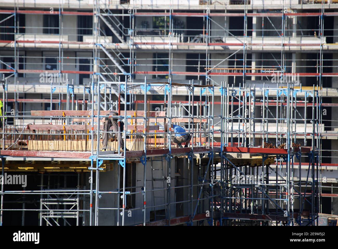 Large construction site in a newly developed residential area. Several ...