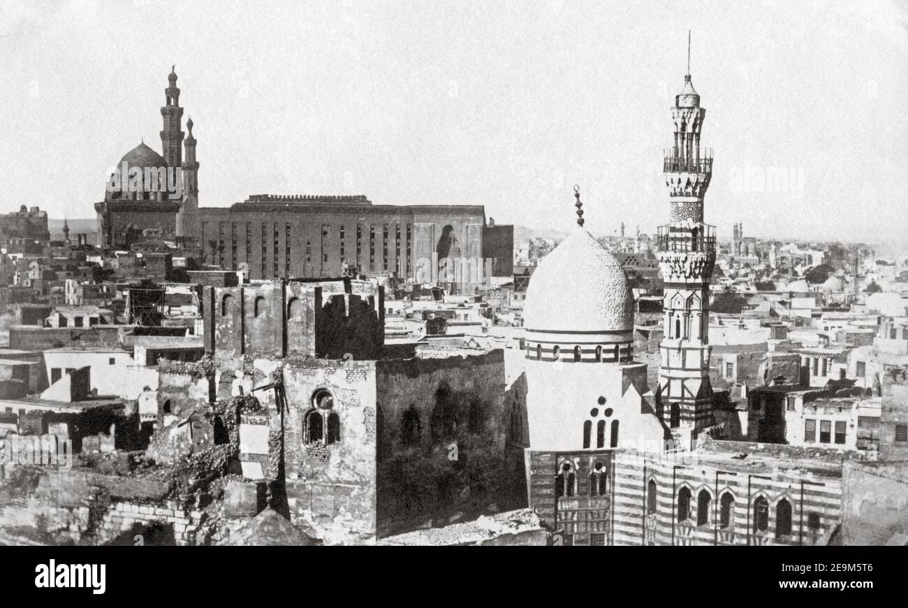 Late 19th century photograph - Rooftop view in Cairo, Egypt, c.1870's ...