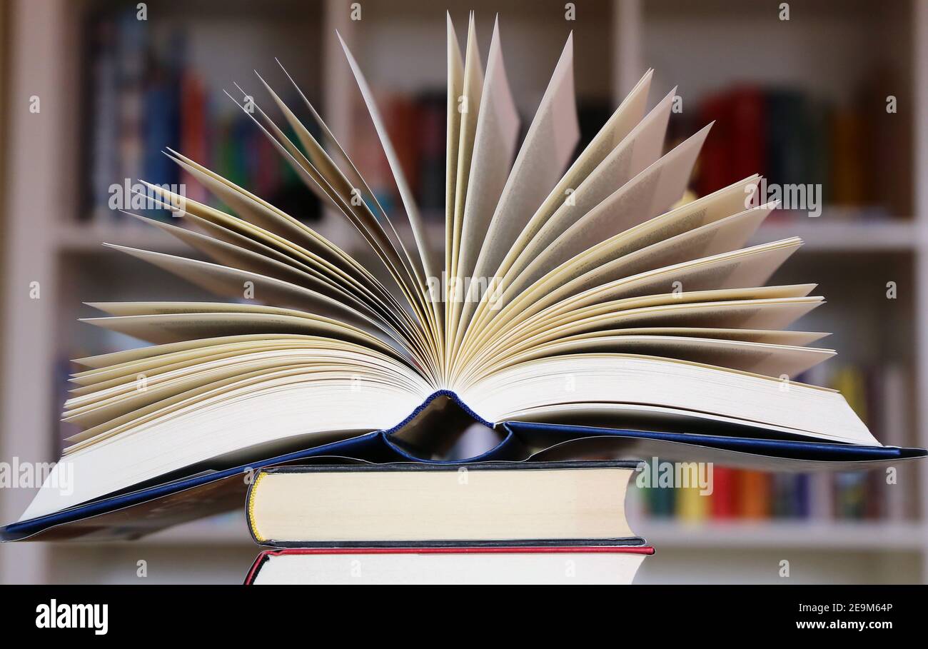 Close up of an open book Stock Photo - Alamy