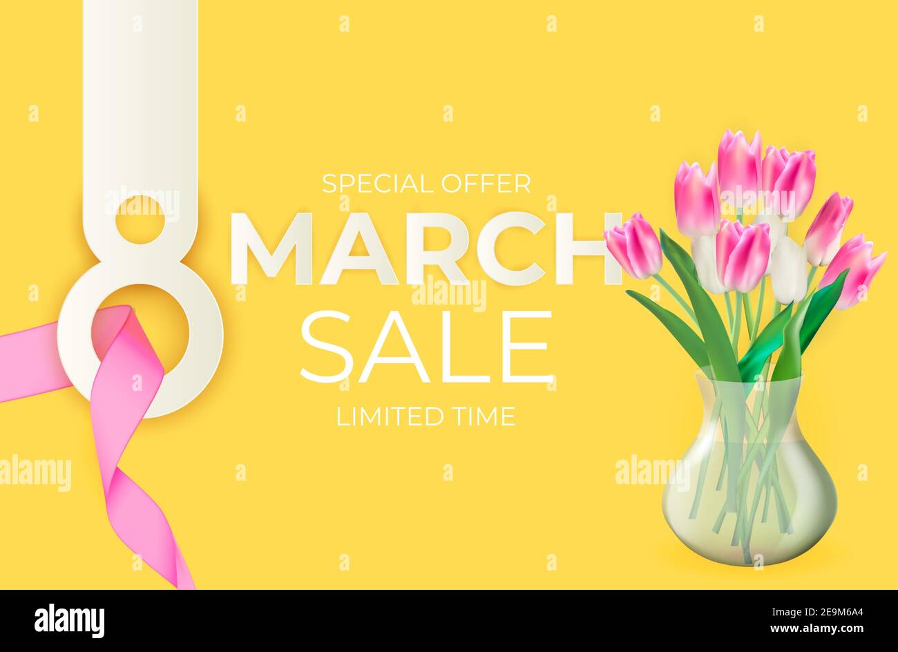8 March sale banner Background Design. Template for advertising, web ...