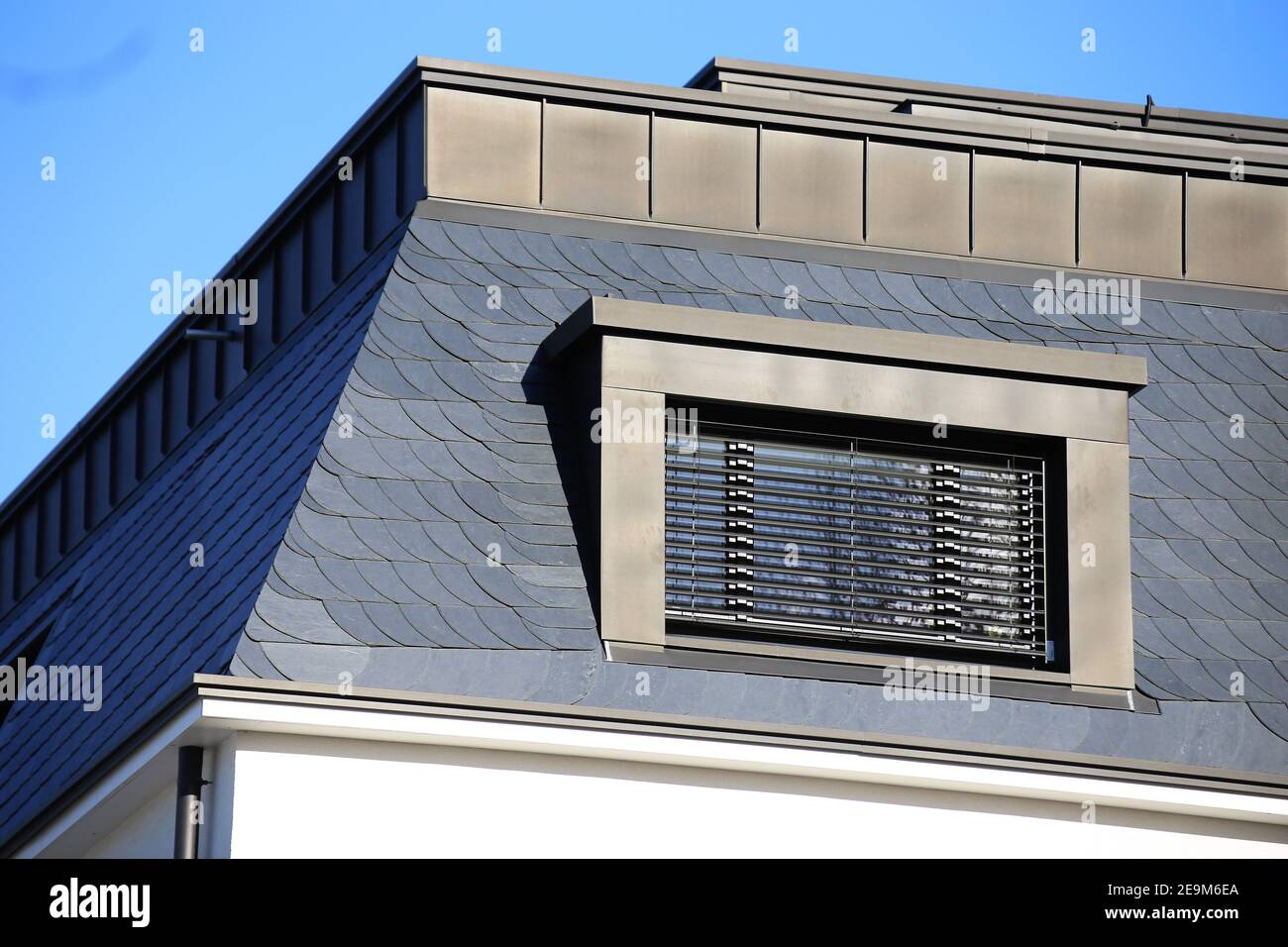 Slate roof with dormer Stock Photo - Alamy
