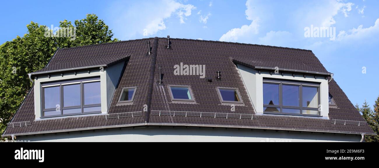 Panoramic picture of a particularly beautiful tiled roof Stock Photo ...
