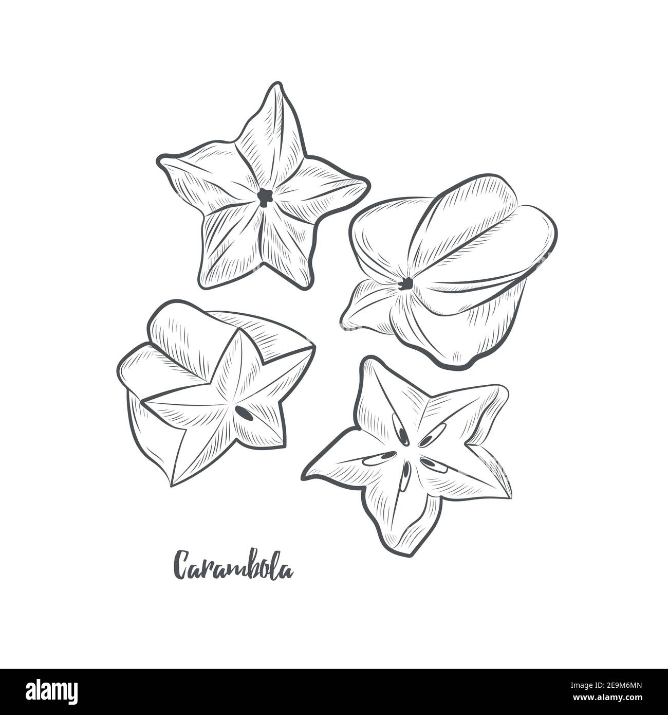Starfruit white background Stock Vector Images - Alamy