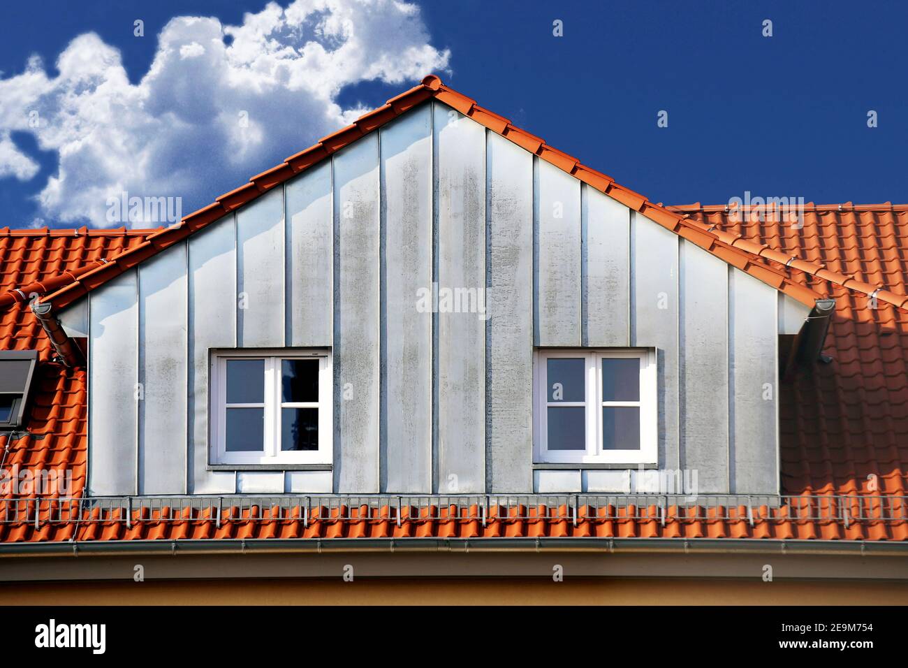 Roof dormer with stainless steel cladding Stock Photo - Alamy