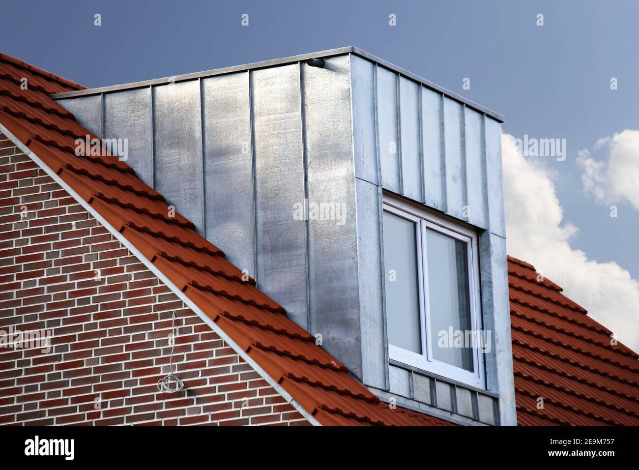 Roof dormer with stainless steel cladding Stock Photo - Alamy