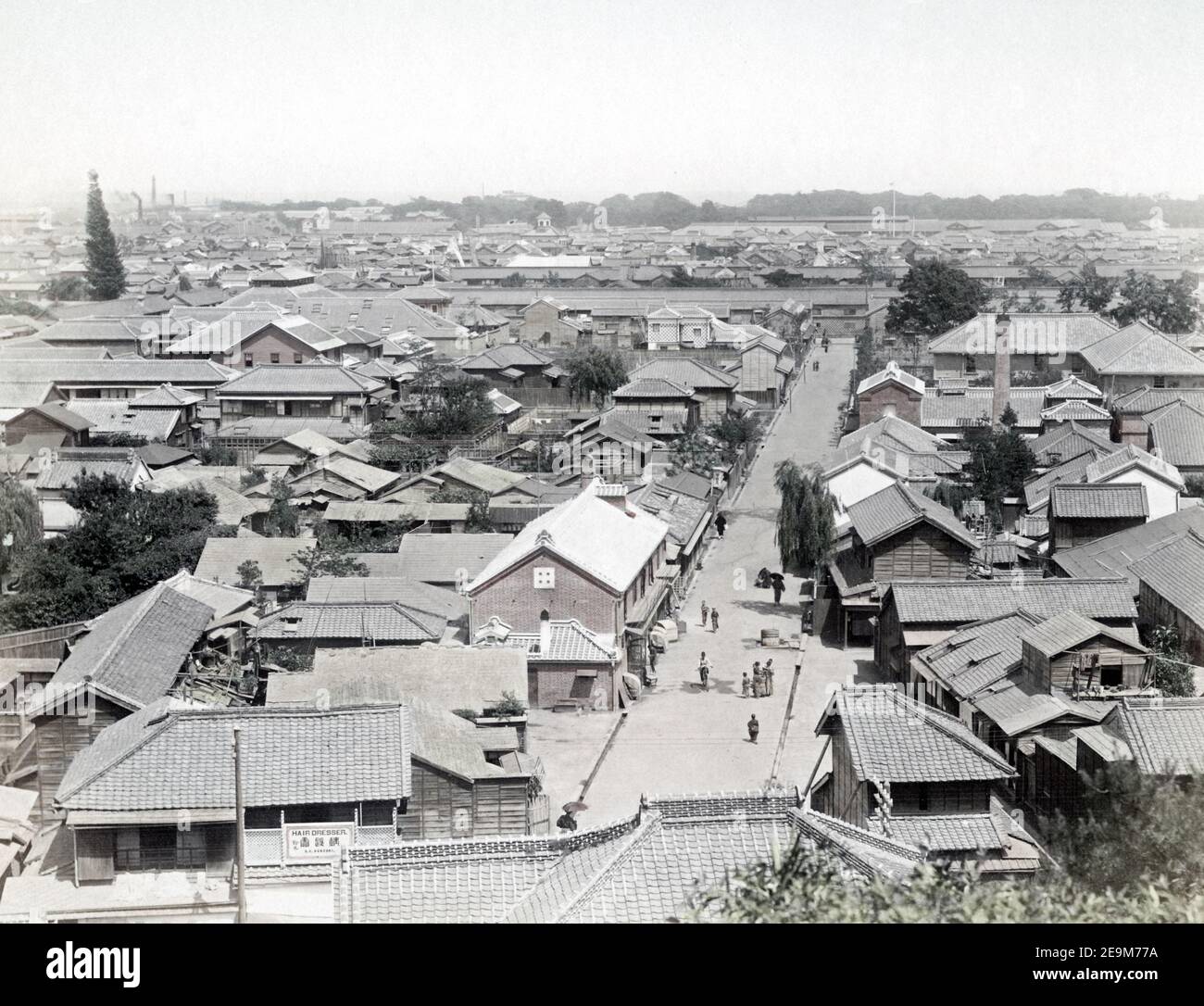 Late 19th century photograph - High angle view of Tokyo, Japan, c.1880 ...