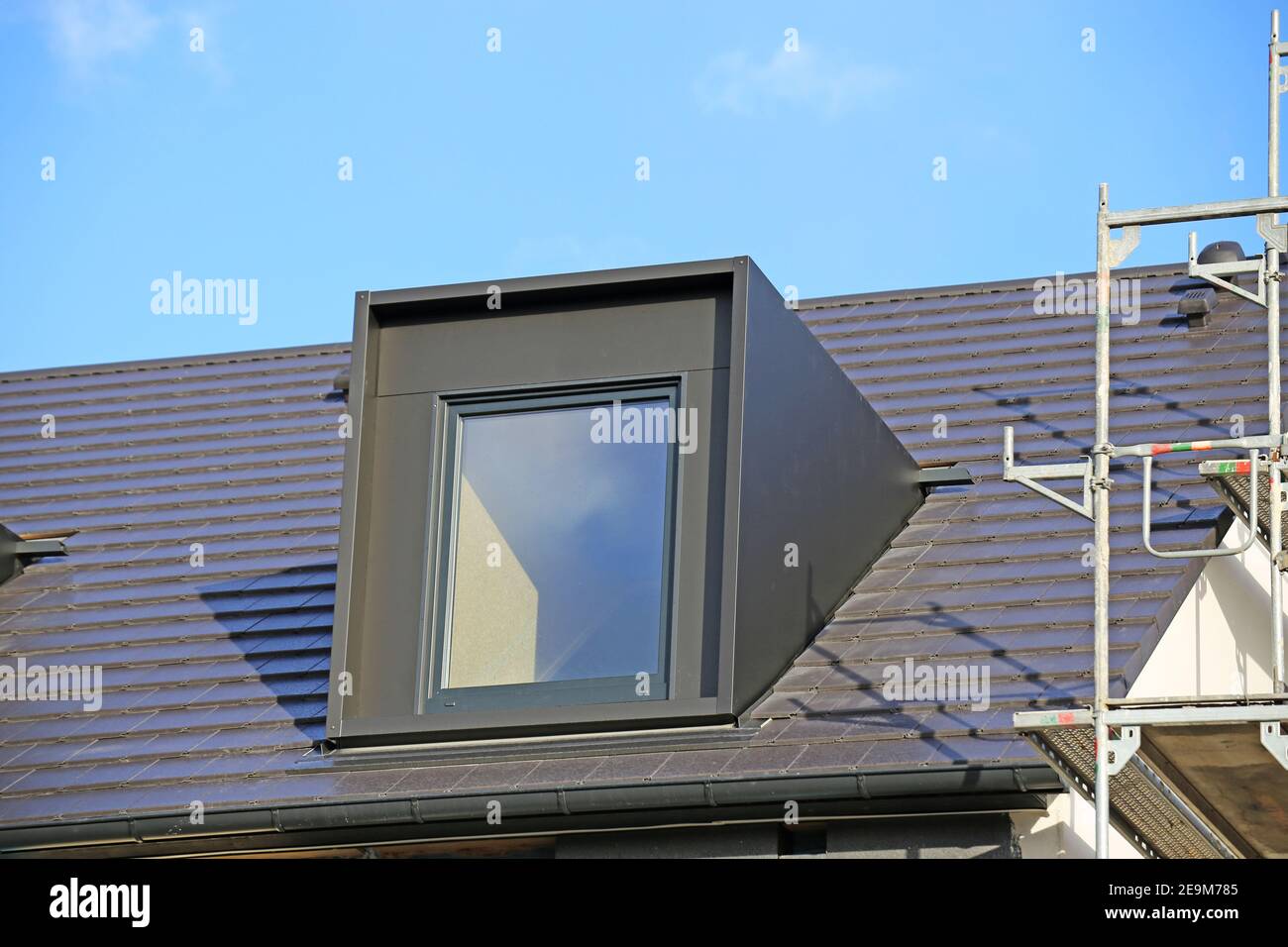 Dormer with zinc cladding on a tiled roof Stock Photo - Alamy