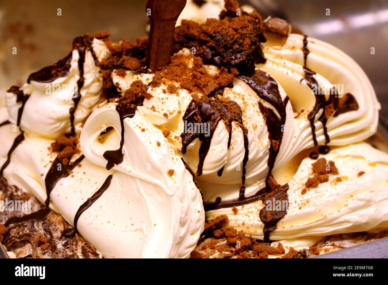 Close up of original italian ice cream in ice cream parlor Stock Photo ...