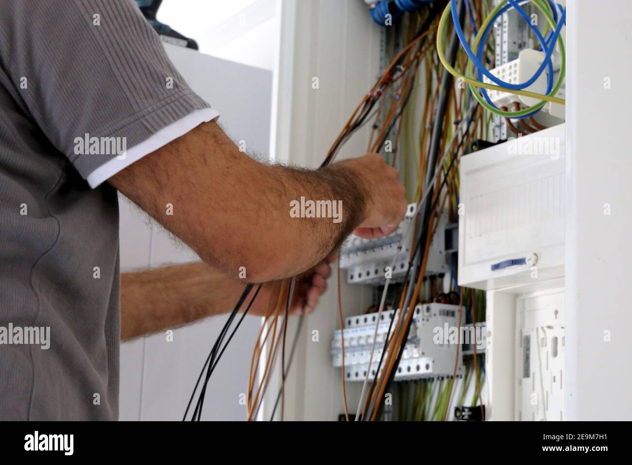 Professional electrical installation on a shell Stock Photo - Alamy