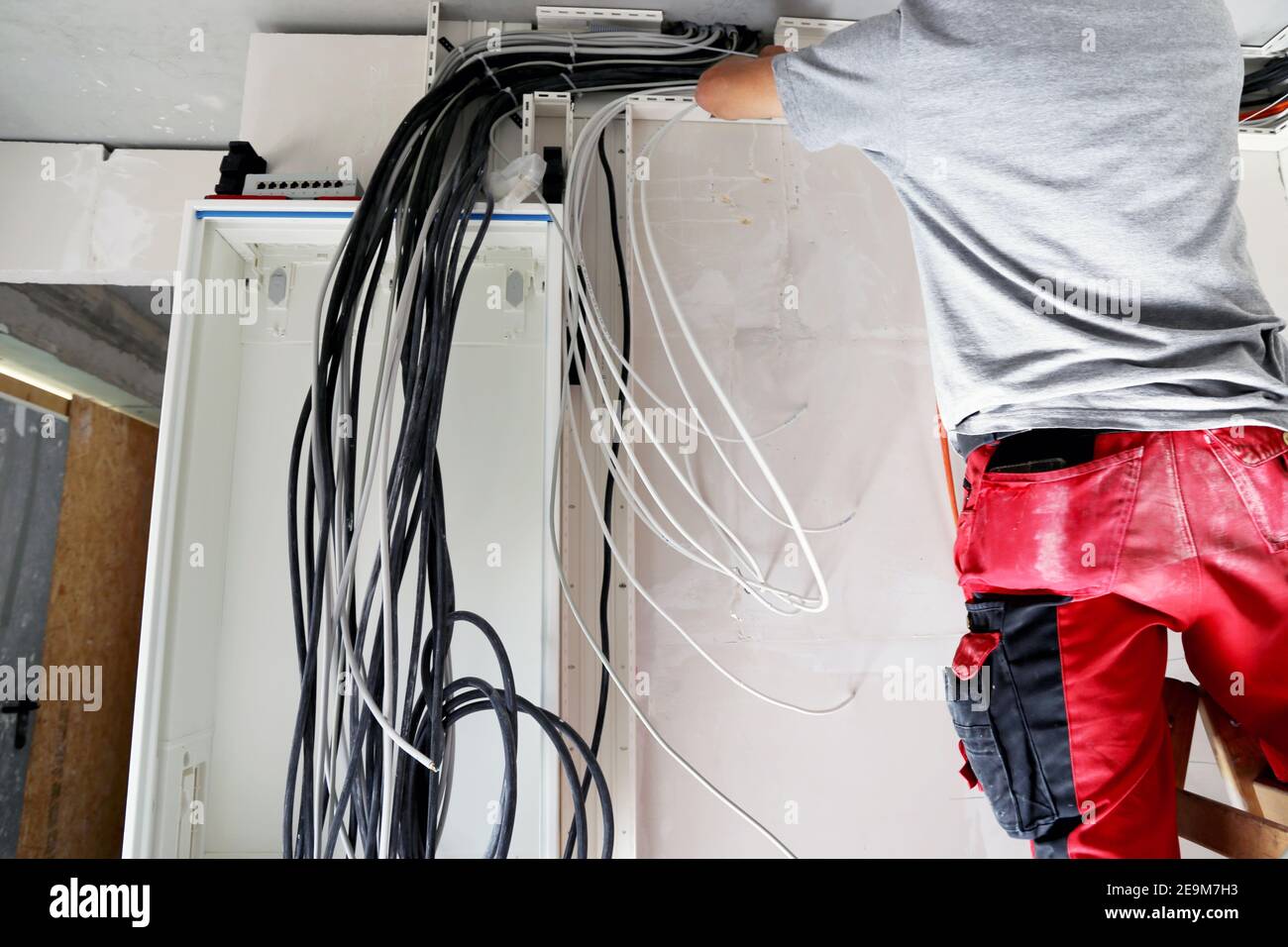 Professional electrical installation on a shell Stock Photo - Alamy