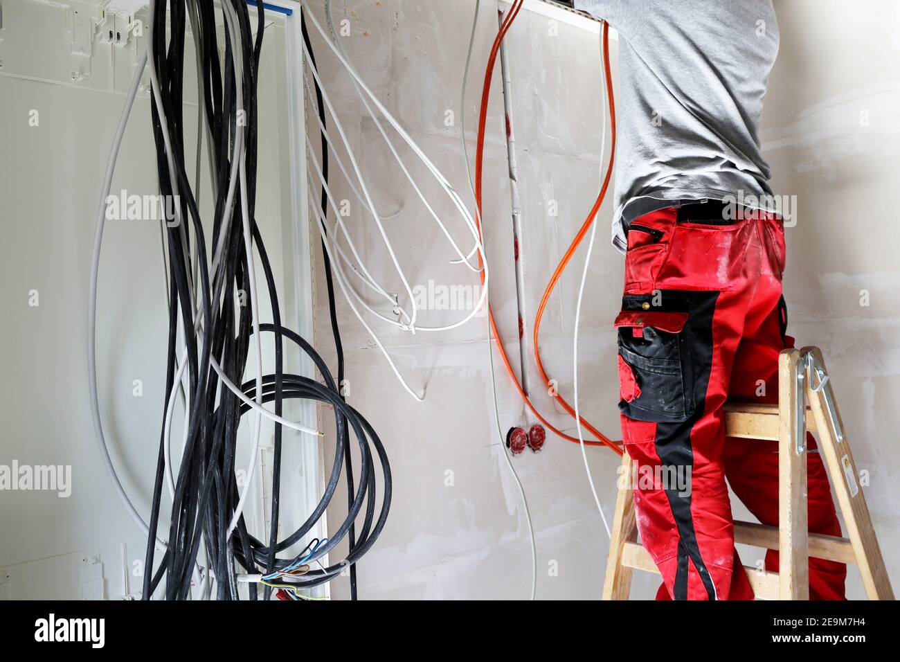 Professional electrical installation on a shell Stock Photo - Alamy